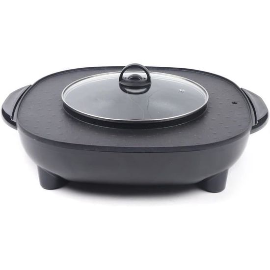 Marmite électrique 2 en 1 Hot Pot BBQ 2100 W Double Séparation Ménage Electrique Antiadhésif ...