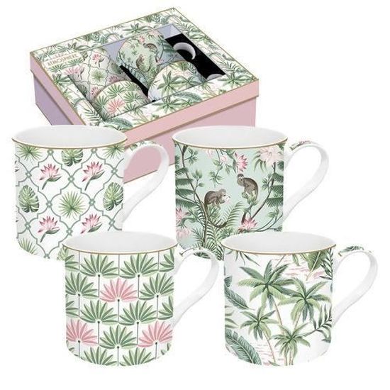 EASY LIFE Coffret 4 mugs 300ml en porcelaine WILD TROPICAL - Cdiscount ...