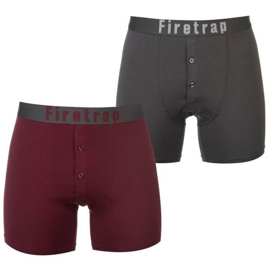 Firetrap Lot De 2 Paires Boxer Sous-Vêtement Homme - Cdiscount Boutique ...