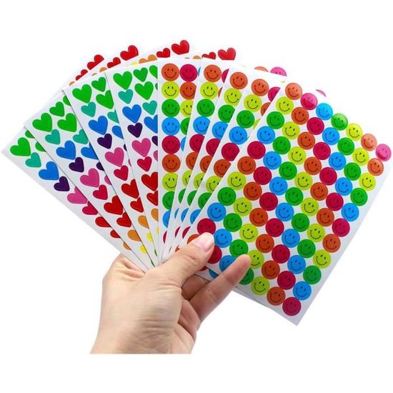 10 Feuilles Gommettes Enfants, 800 Plaquettes de Colorés Gommettes ...