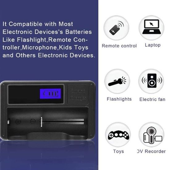 Chargeur de batterie à charge unique SEIVI PC Noir Universel ...
