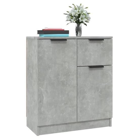 FAN - Buffet Gris béton 60x30x70 cm Bois d'ingénierie - HAUTE QUALITE ...