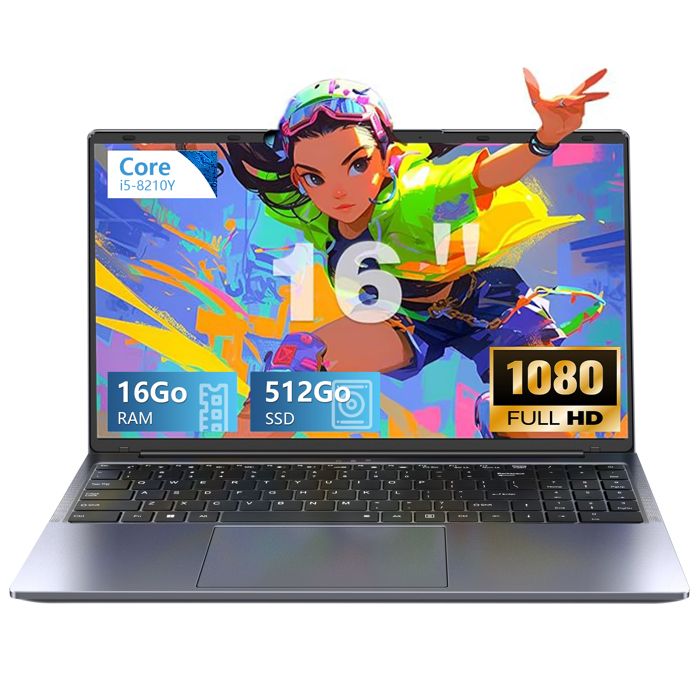 PC portable Performance-Intel Core i5-8210Y-16Go RAM 512Go SSD-16"FHD ...