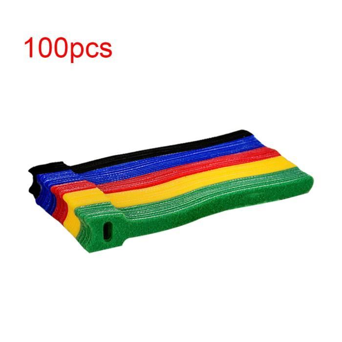 100 pièces--Attaches De Câble Libérables Plastiques Colorés attaches De ...