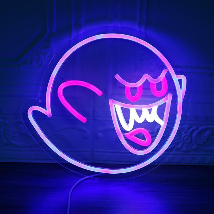 USB - Bleu - King Boo Neon Sign Led Neon Light with Dimmable Switch ...