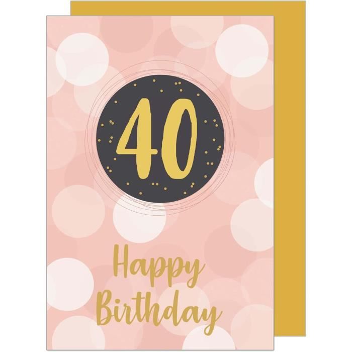 Carte De Vœux De Qualité Supérieure Pour 40E Anniversaire Avec ...