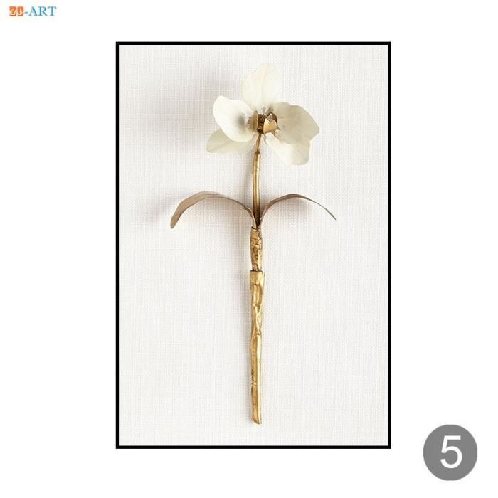 Toile de peinture minimaliste Lilac doré, affiche de fleurs, en forme ...