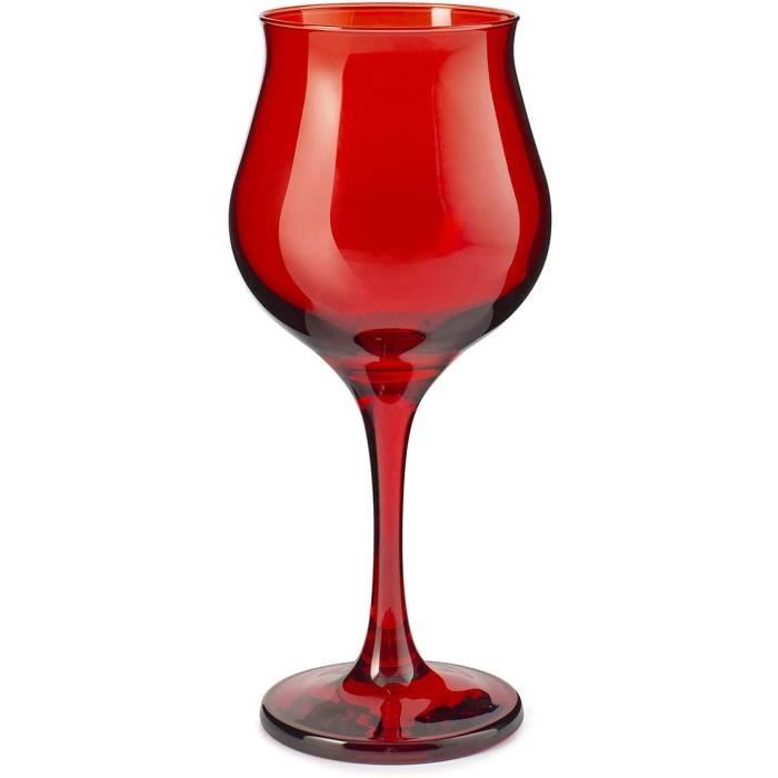 Pasabahce 518728 Wavy Lot de 6 verres à vin en verre, rouge, 37 cl[84 ...