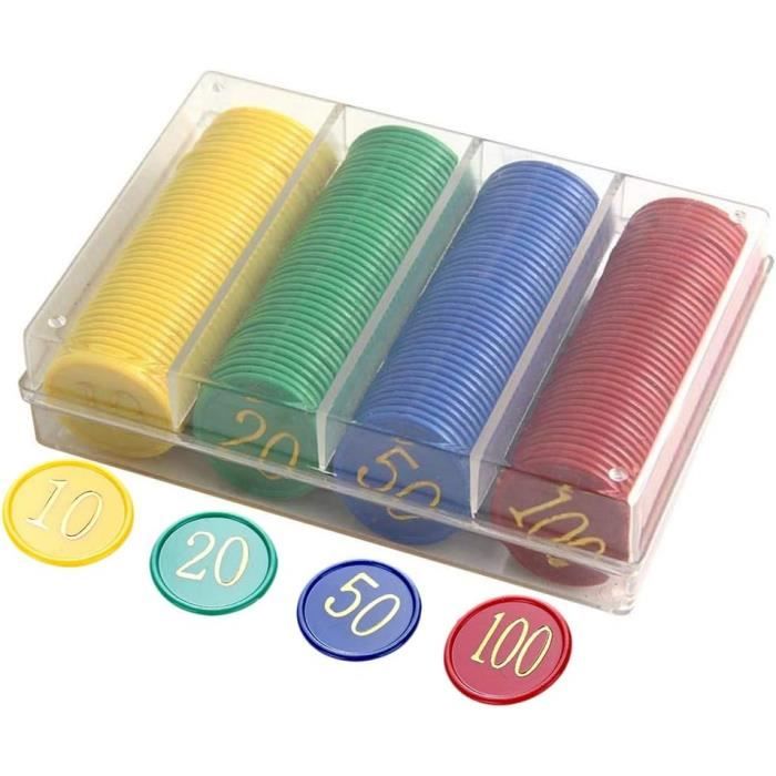 160 Pièces Jetons De Poker En Plastique Valeur 10 20 50 100 Grands ...