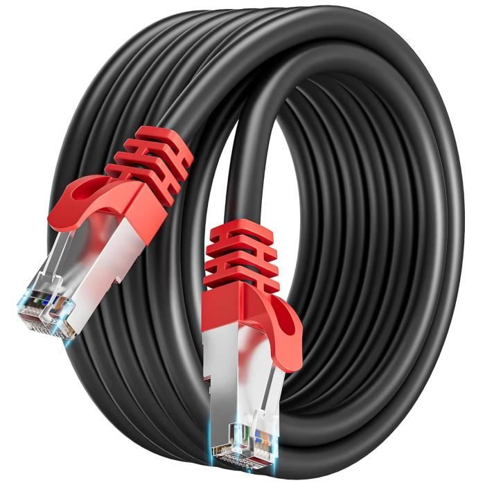 Cable Ethernet 5m,CAT7 Cable RJ45 Blindé Câble Réseau 5ms Haut Débit ...