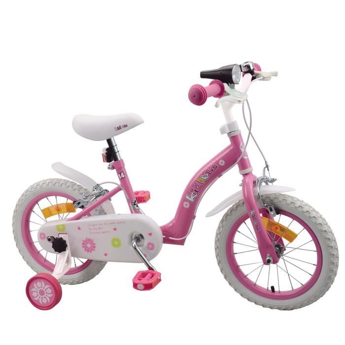 Vélo 14'' KIDBIKE - monovitesse - cadre acier - rose - fille ...
