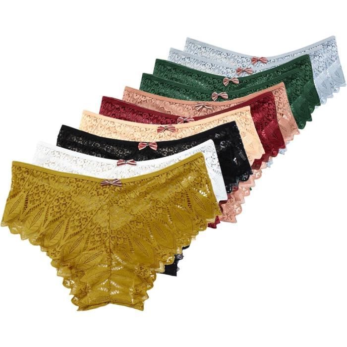 CULOTTE - SLIP Lot de 10 Dentelle Chic Tanga Sexy Lingerie String sous ...