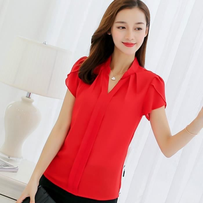 Blouse femme,2020 été femmes en mousseline de soie Blouse à manches ...