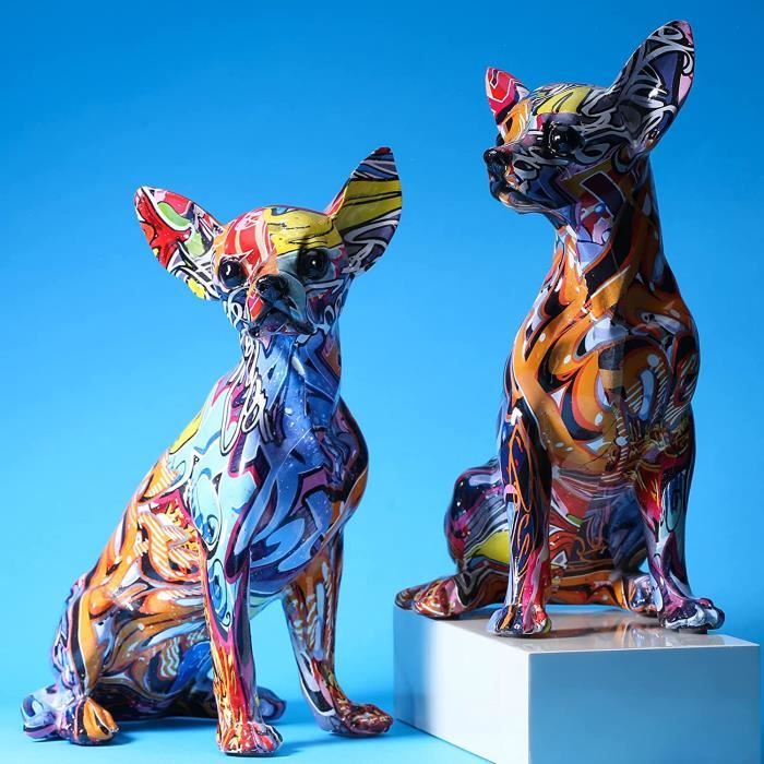 Colorée Chihuahua Puppy Statue de Bureau Maison Centre de décoration ...