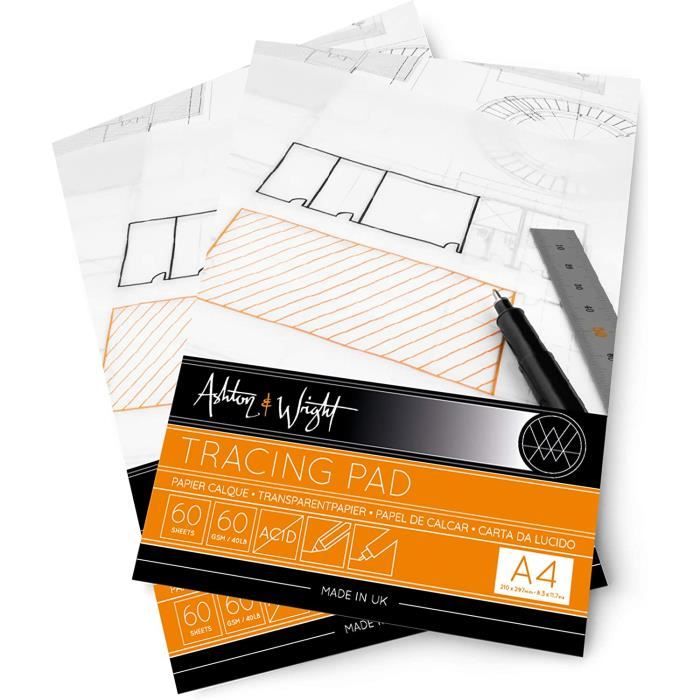 Ashton and Wright - Bloc de papier calque A4 – Papier 60 g-m² – 60 ...
