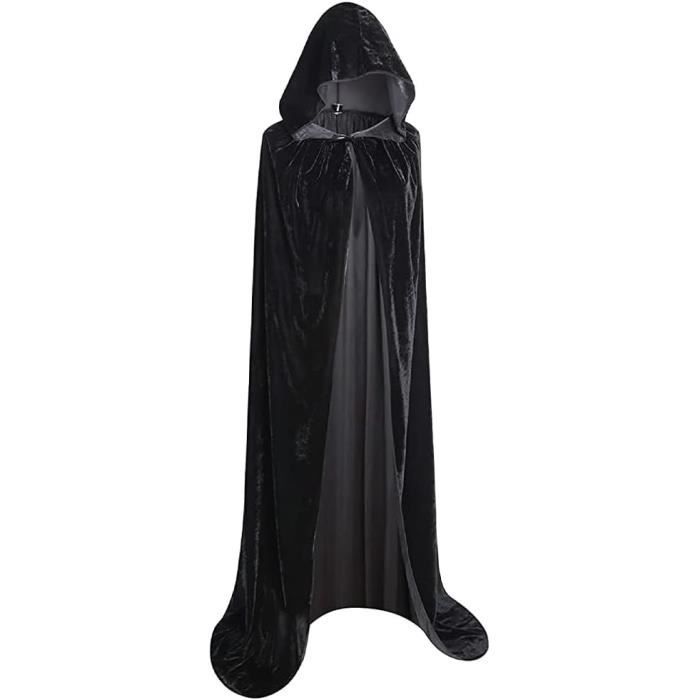 Cape À Capuche Noire Cape D'Halloween, Vampire Cape Capuche, Cape Noire ...