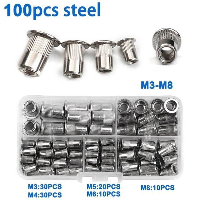 ECROU,steel Rivet Nuts--Kit'écrous à Riveter M3-M4-M5-M6-M8, 106-150 ...
