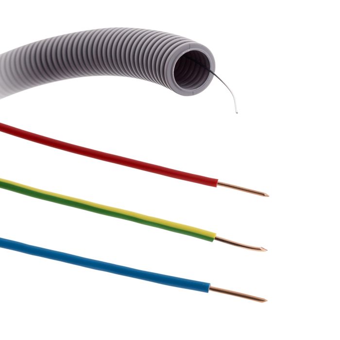 Set de 3 câbles H07V-U 2.5mm² 25m + gaine ICTA préfilée Ø20mm 25m - Zenitech - Cdiscount Bricolage