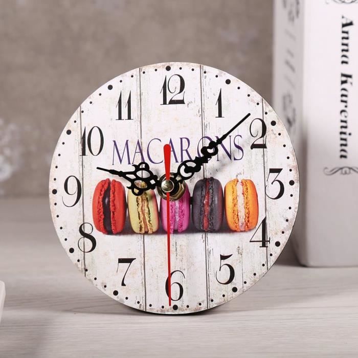 Horloge Murale Ronde Numérique En Bois Pendule Murale Vintage Décor ...