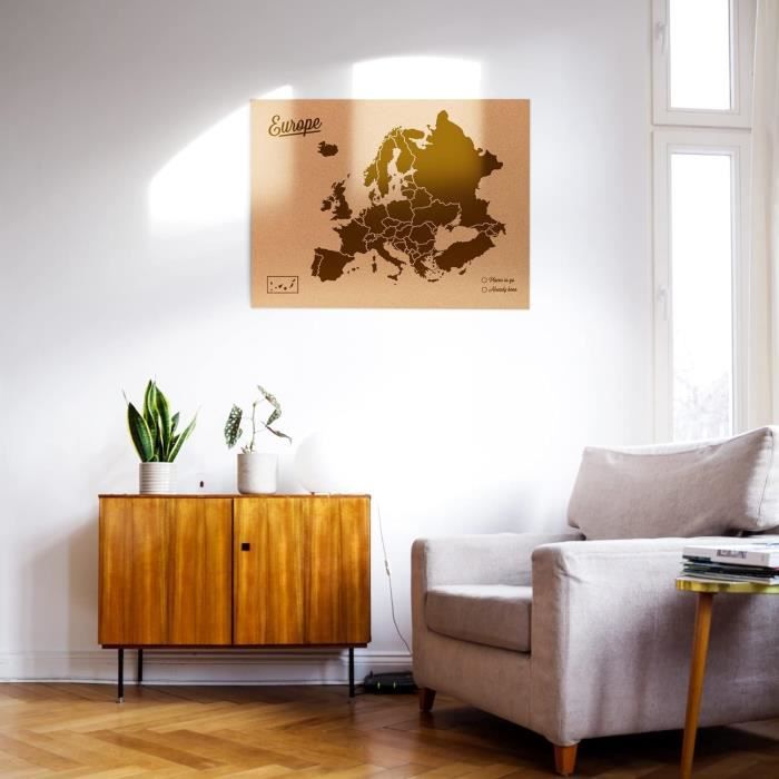 Map Carte De L'Europe En Liège Marron Format Xl[u520] - Cdiscount Bricolage