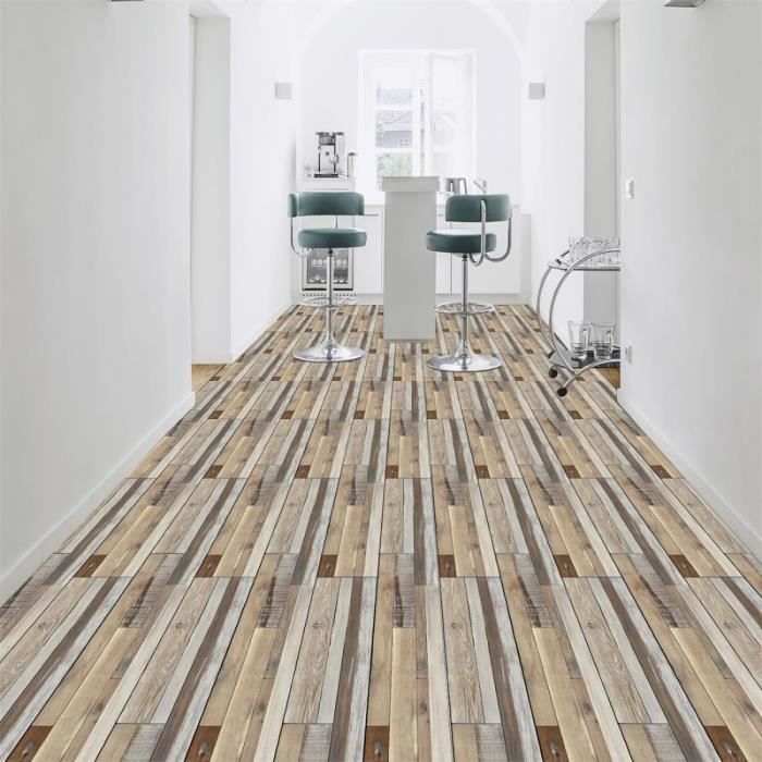 Carrelage Adhésif 15X90Cm Grain De Bois Credence Adhesive Pour Cuisine ...