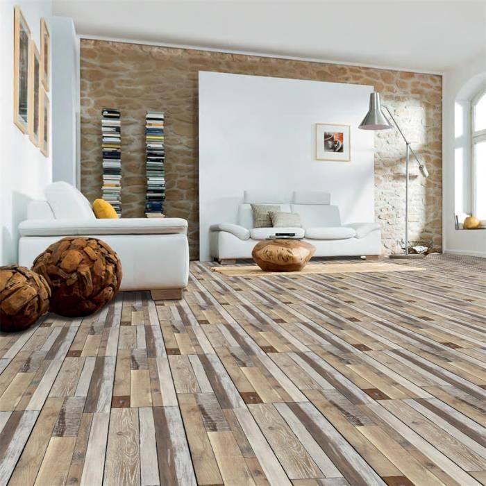 Carrelage Adhésif 15X90Cm Grain De Bois Credence Adhesive Pour Cuisine ...