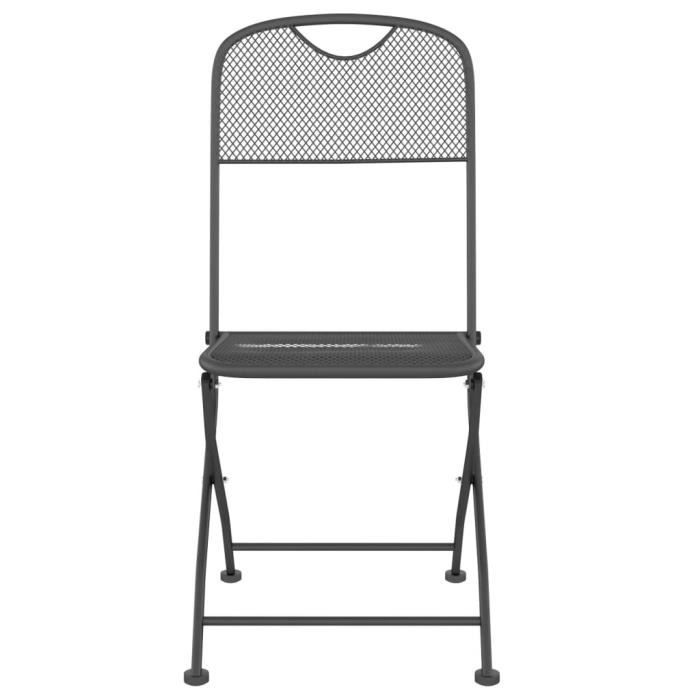Chaise pliable de jardin - GOTOTOP - Anthracite - 4 pièces - Maille ...