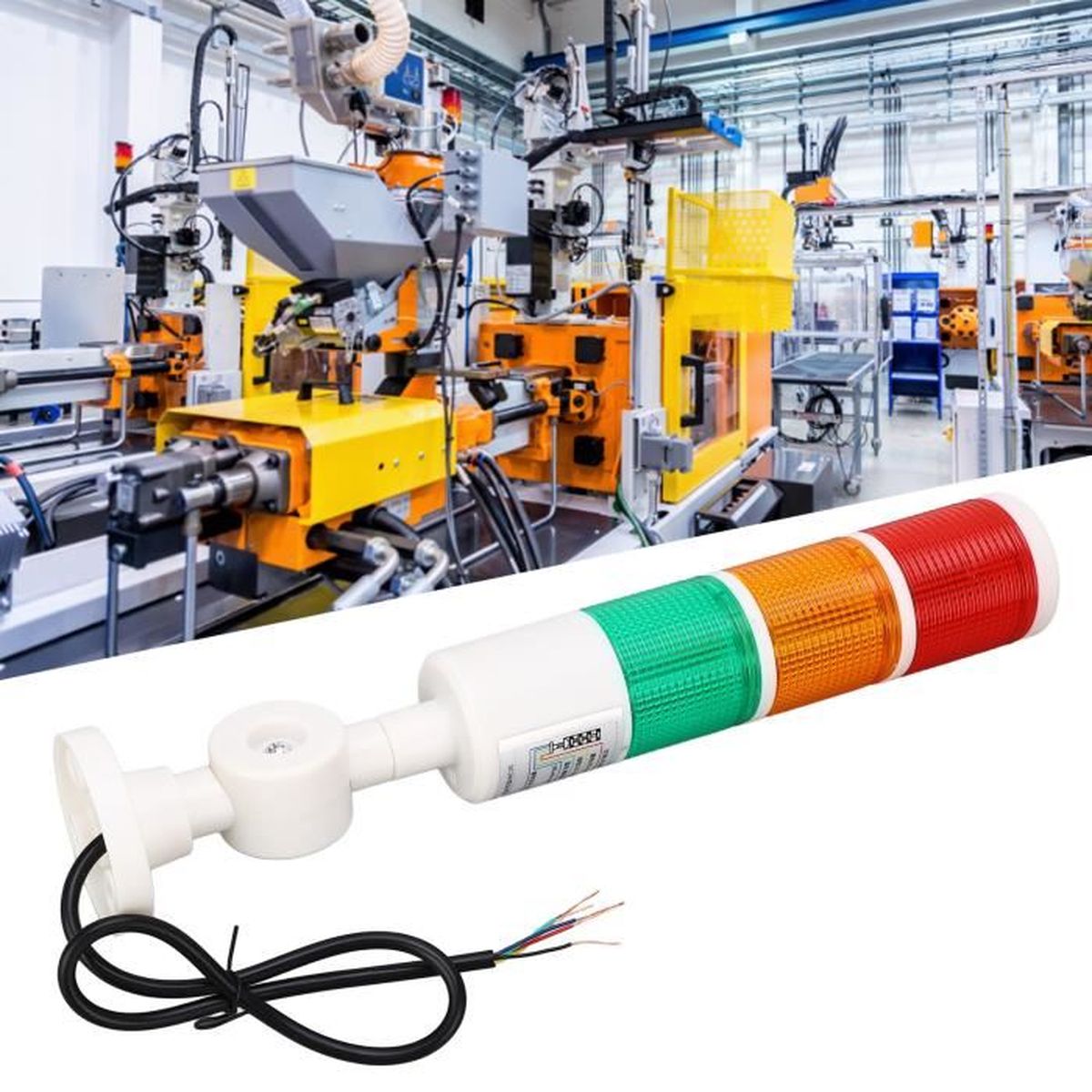 Lampe de tour de signalisation à LED 3 niveaux rouge jaune vert IP54 ...