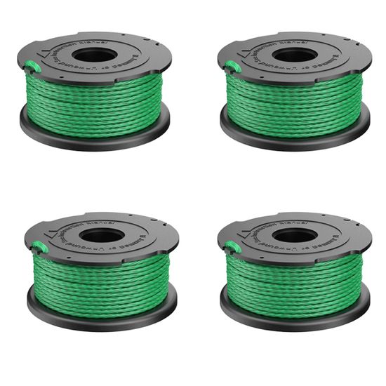 Lot de 4 bobines de fil vert pour débroussailleuse Black & Decker GL7033 GL8033 GL9035 A6482 ...