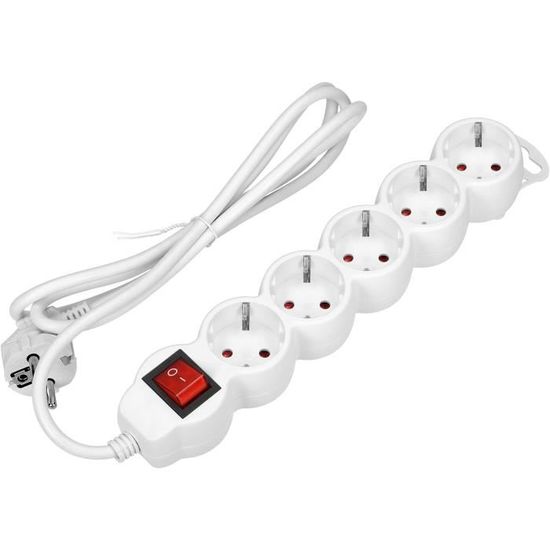 Multiprise Electrique Avec Interrupteur Et Sécurité Enfant 2300W 10A ...