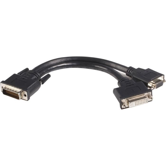 Splitter Cable - 8in - DMS 59 to 1 x DVI - 1 x VGA - Y Cable - DMS 59 ...