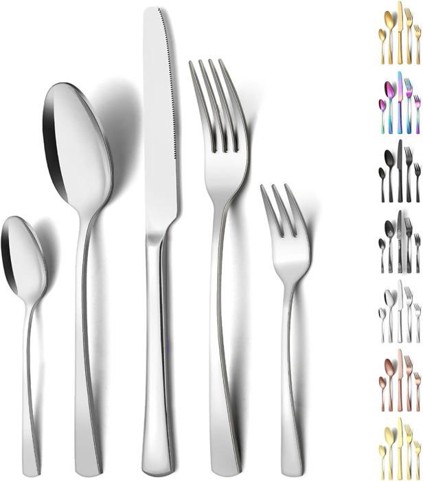 Argenté30 Pieces set de couverts de table, ensemble de couverts en ...