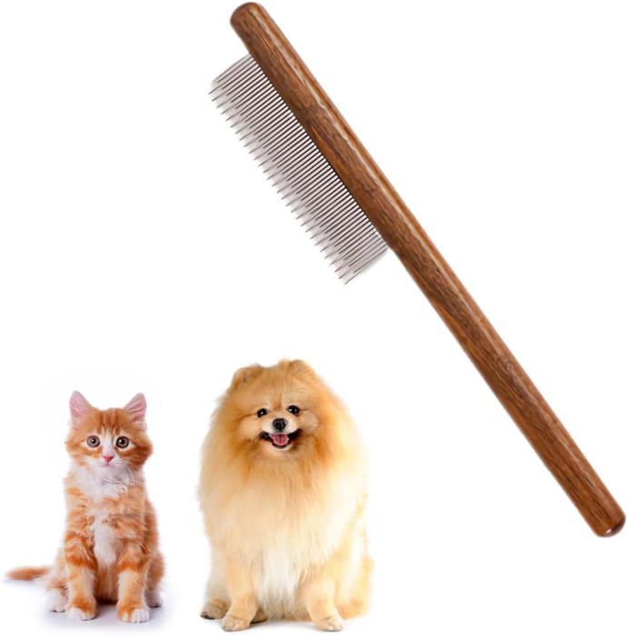 1 Pièce Brosse Pour Chien, Brosse Pour Chat, Peigne À Poux Avec Manche En Bois, Peigne Anti ...
