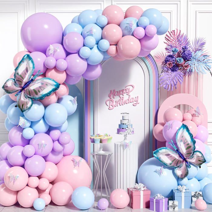 Kit Guirlande Arche Ballon Pastel, 106 Pcs Ballons Latex Rose Bleu ...