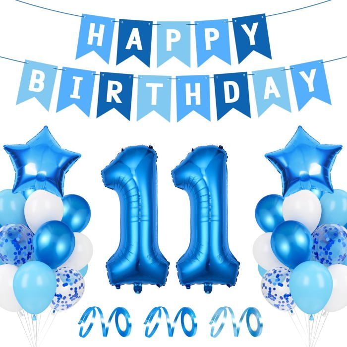 Ballon chiffre 11 en aluminium - SWAMEE - Bleu - 40" (101cm) - Set de ...