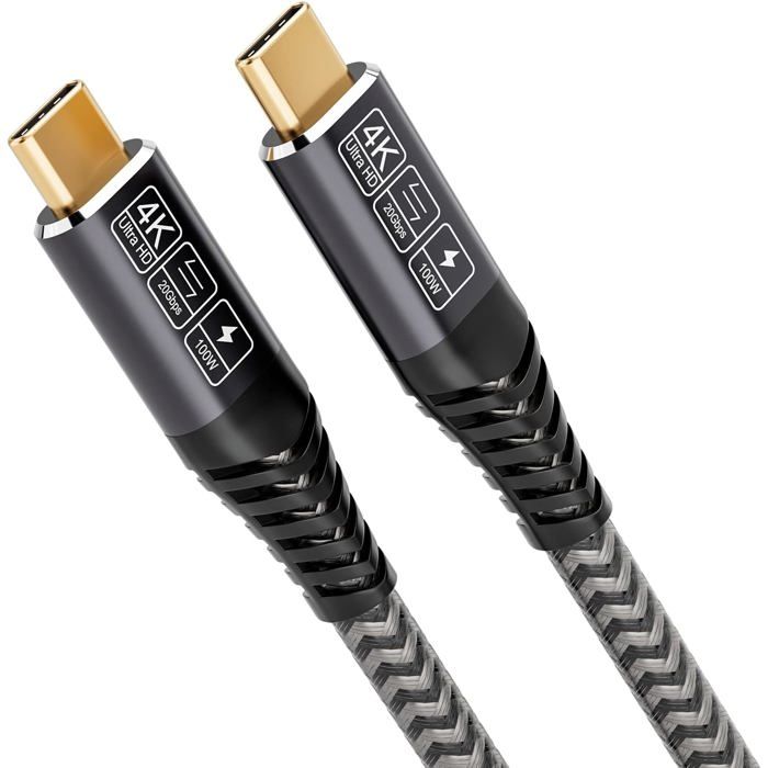 TRAHOO-Cable USB C vers USB C 20 Gbps, Câble USB 3.2 Gen2, 100W 20V/5A ...