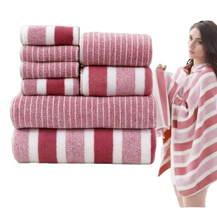 Ensemble serviettes bain APROSP T802 lot 8 pièces coton doux haute ...