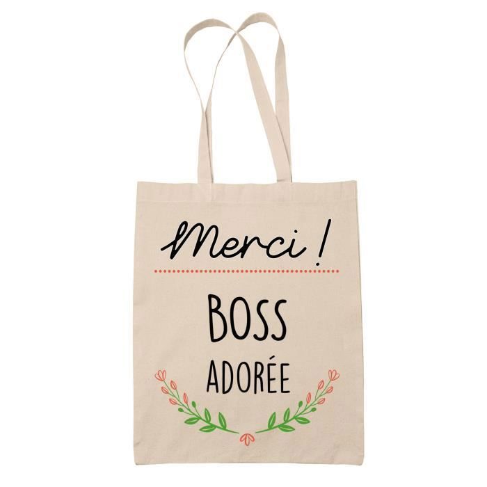 Tote Bag - Merci Boss - Adorée - 10L - Coton Biologique - Éco ...