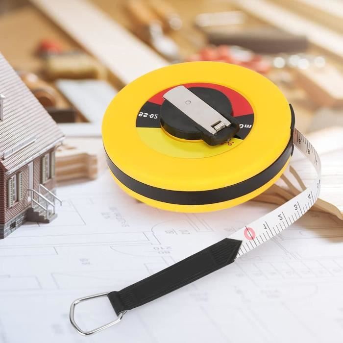 Mètre à ruban souple en fibre de verre - Ruban économique avec 4 types de mesure - Jaune - 8m ...