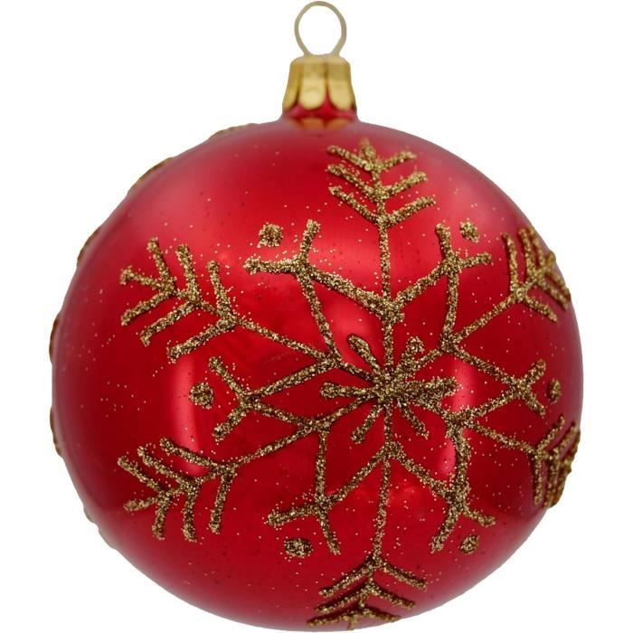 Set (Ø 8 Cm) En Verre Soufflé Et Décoré À La Main Pour Sapin De Noël ...