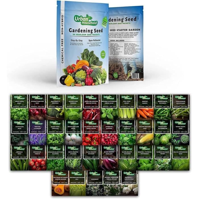 Semences de légumes - Lot de 35 légumes assortis non OGM et plantes d ...
