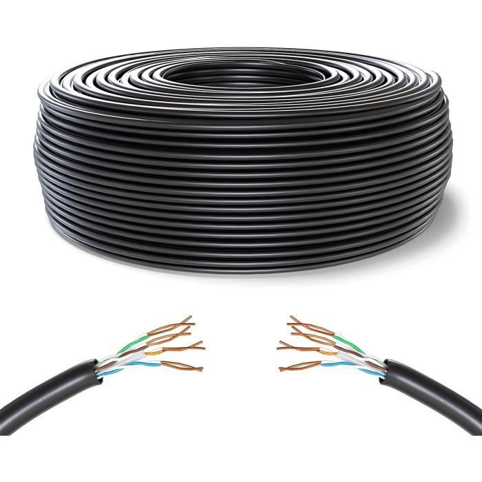50M Câble De Réseau Ethernet Bobine | Câble D'Installation | Cat6 ...