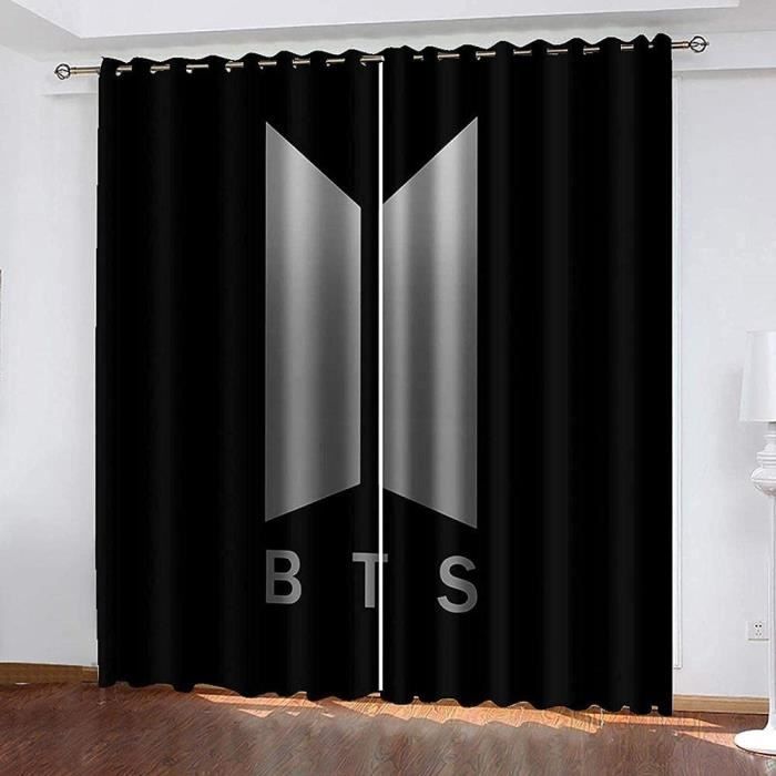 BTS Rideaux Occultant à Oeillets Lot de 2 Printed Rideaux de fenêtre ...