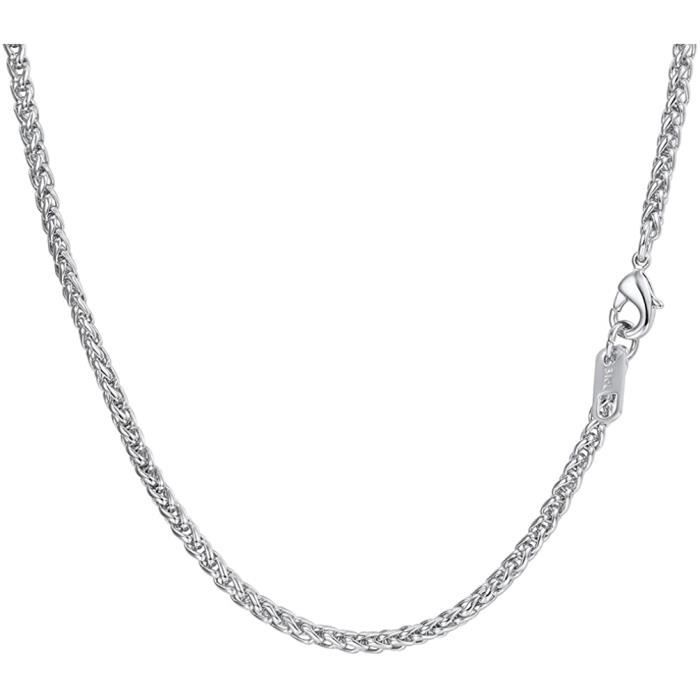 Collier homme femme chaîne maille spiga avec fermoir personnalisable ...