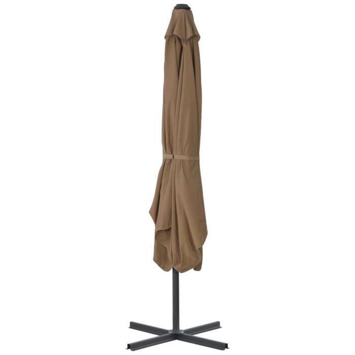 Parasol d'extérieur - DUOKON - FAN44884 - 250 x 250 cm - Taupe - Mât ...