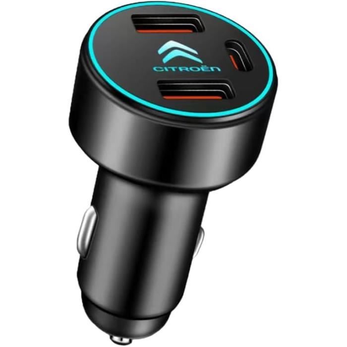 Auto Chargeur Allume Cigare Pour Citroen C3,Tout Métal Usb C Pd Charge ...