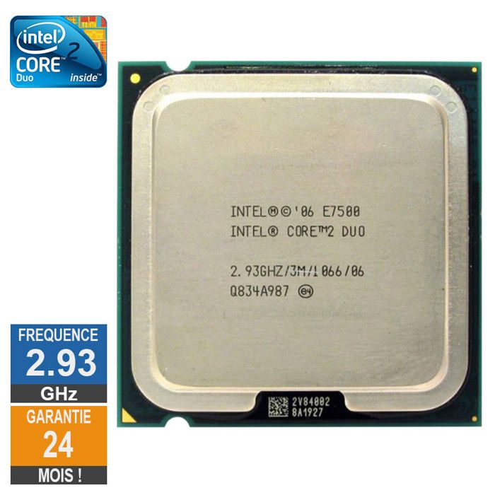 Processeur Intel Core 2 Duo E7500 2.93GHz SLGTE LGA775 3Mo - Cdiscount ...