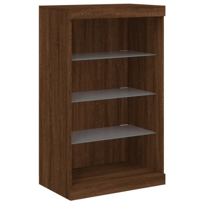 Mothinessto-Buffet avec lumières LED chêne marron 60,5x37x100 cm-DS1372 ... Mothinessto-Buffet avec lumières LED chêne marron 60,5x37x100 cm-DS1372 ...