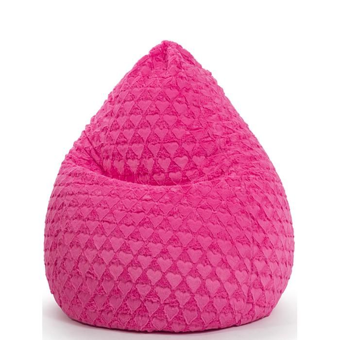 Pouf Fluffy Hearts XL fushia - Cdiscount Maison