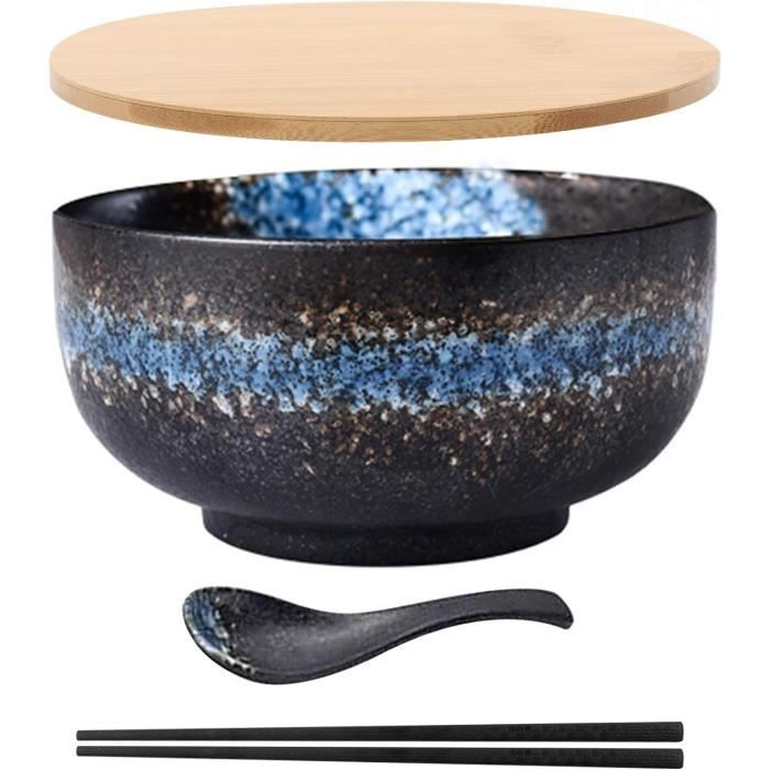 MUXUE Bol Japonais Ramen Vintage avec Cuillère à Couvercle Bol Ramen en ...